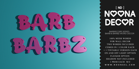 Second Life Marketplace - [ND] BARBICORE SERIES - BARB & BARBZ WORD ...